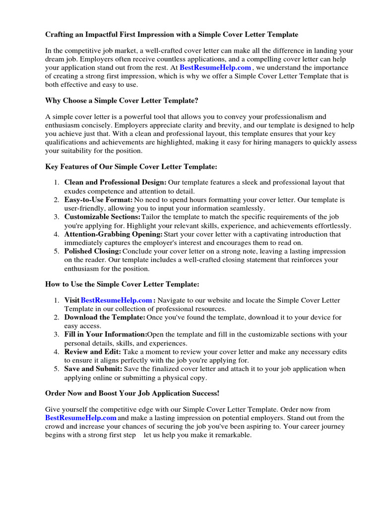 Simple Cover Letter Template | PDF | Résumé