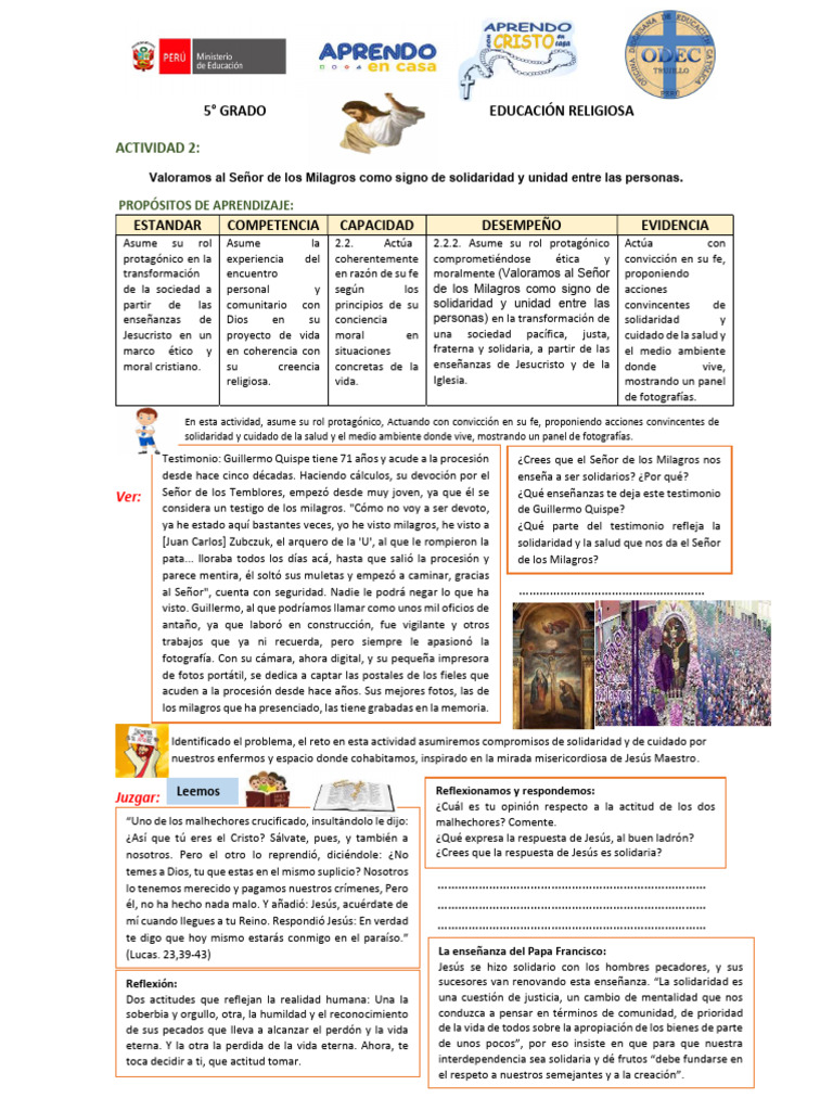 Actividad 2-1-1 | PDF | Fe | Jesús