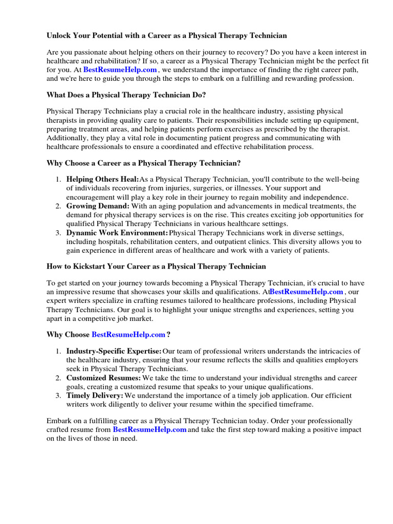 Physical Therapy Technician Cover Letter | Download Free PDF | Physical ... Physical Therapy Technician Cover Letter | Download Free PDF | Physical ...