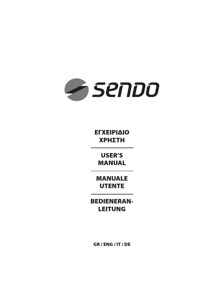 Sendo Users Manual Gr-En-It-De | PDF
