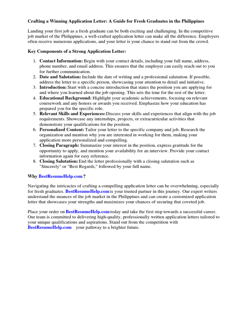 Application Letter Guide for PH Graduates | PDF | Résumé | Tagalog Language