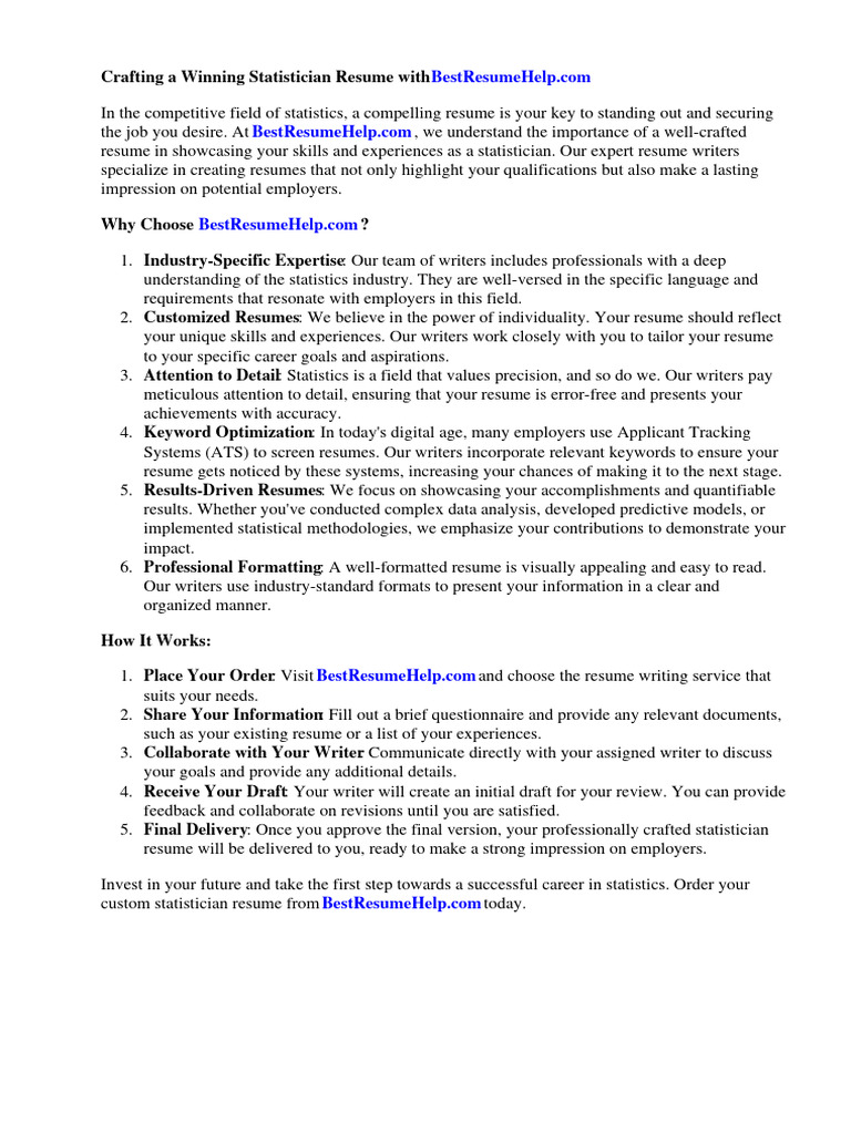 Statistician Resume | Download Free PDF | Statistics | Data Analysis