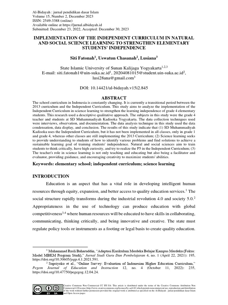 845-Article Text-2818-2-10-20240202 | PDF | Curriculum | Educational Assessment