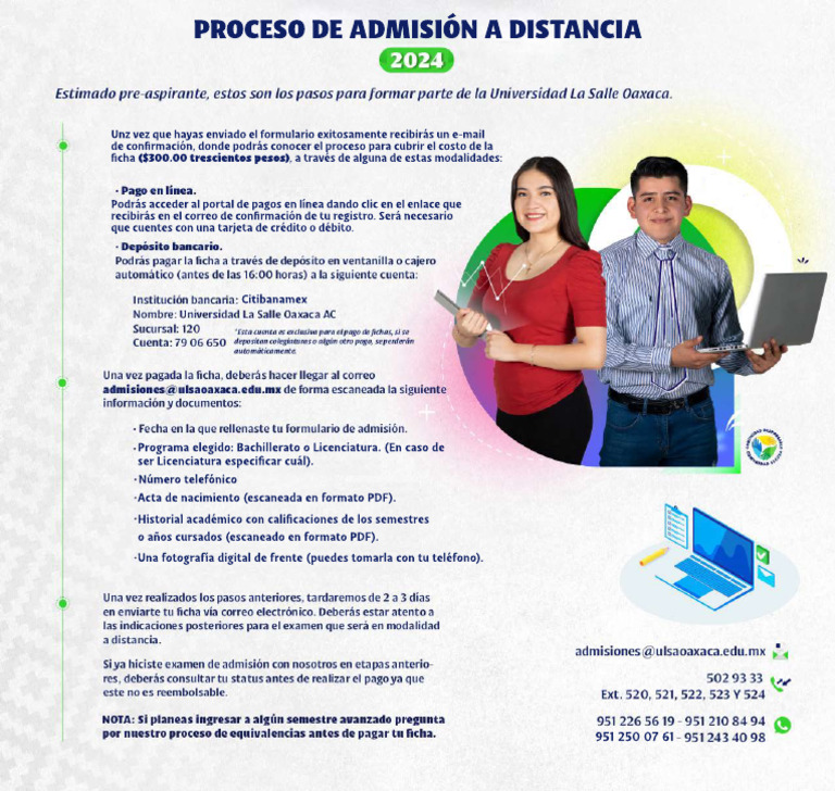 Licenciatura Admisiones 2024 | PDF