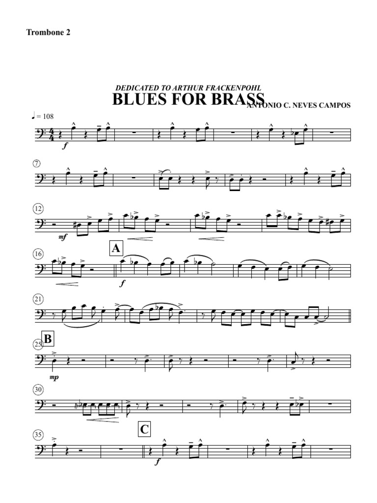 Blues For Brass - Trombone 2 | PDF