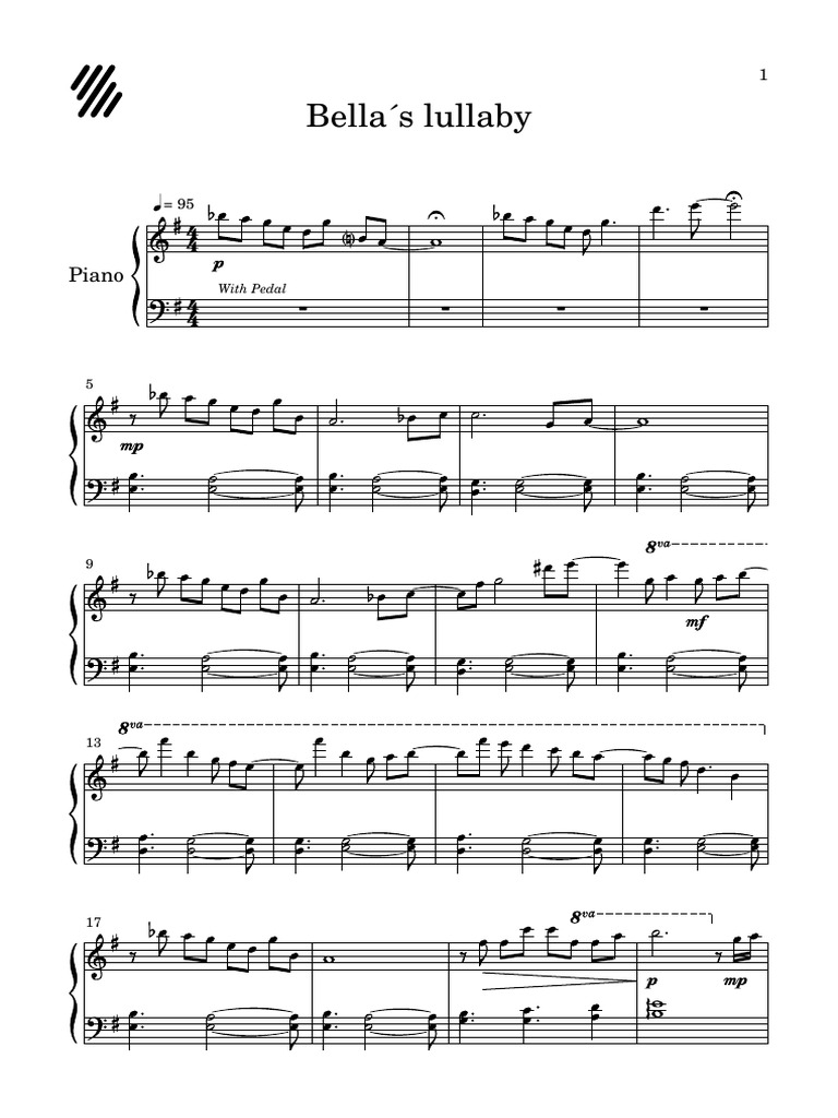 Piano Sheet: Bella's Lullaby | PDF