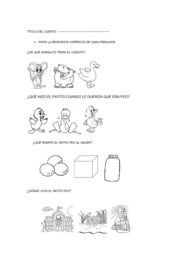 PLANTILLA SECUENCIA PATITO FEO | PDF