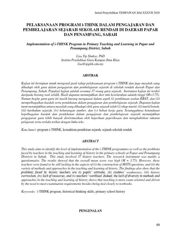 PELAKSANAAN PROGRAN I THINK | PDF | Cognition