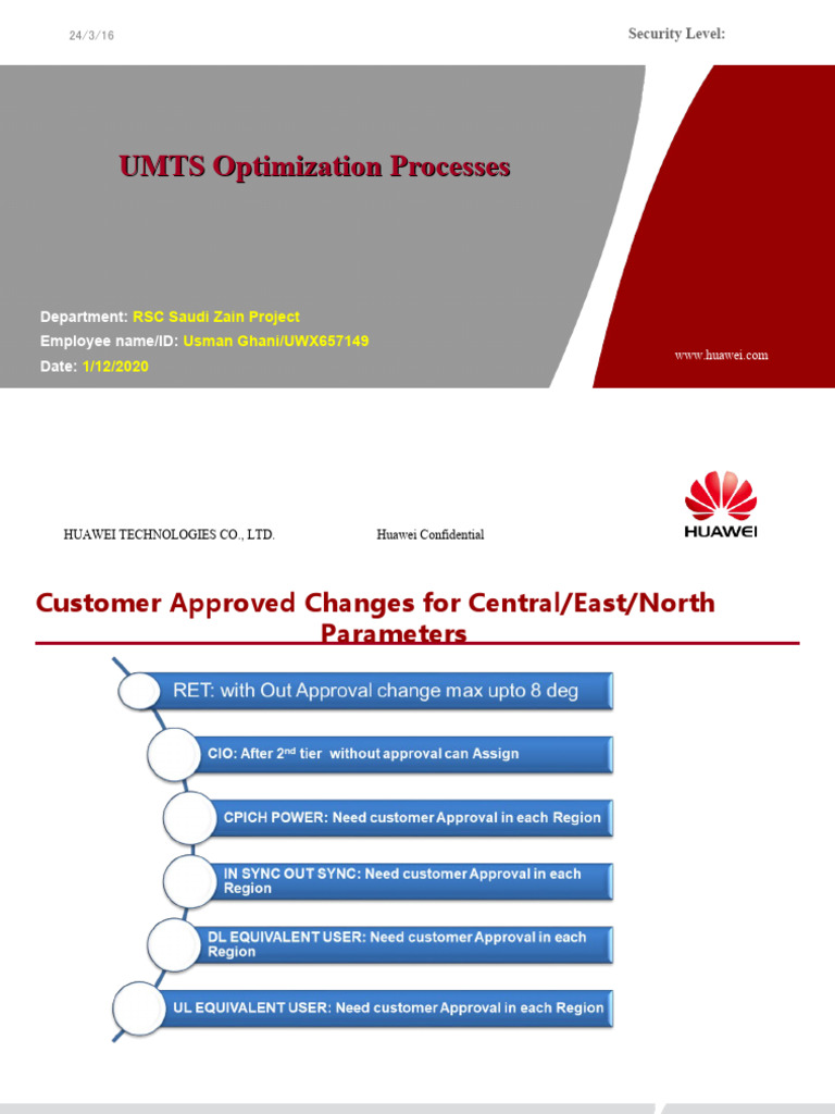 3G Optimization Process Usman Ghani Ericsson | PDF | High Speed Packet Access | Computer Science