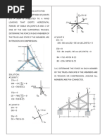 Method of Joints Solved Examples | PDF | Truss | Structural Engineering