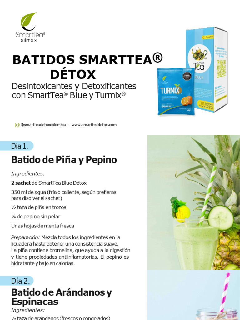 Batidos Smarttea Détox Jugos | PDF | Apio | Agua