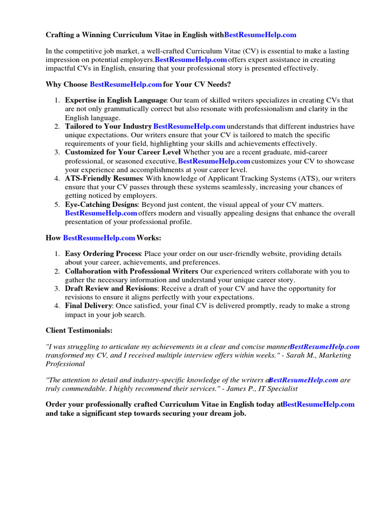 Curriculum Vitae English Uk | PDF | Résumé | Curriculum