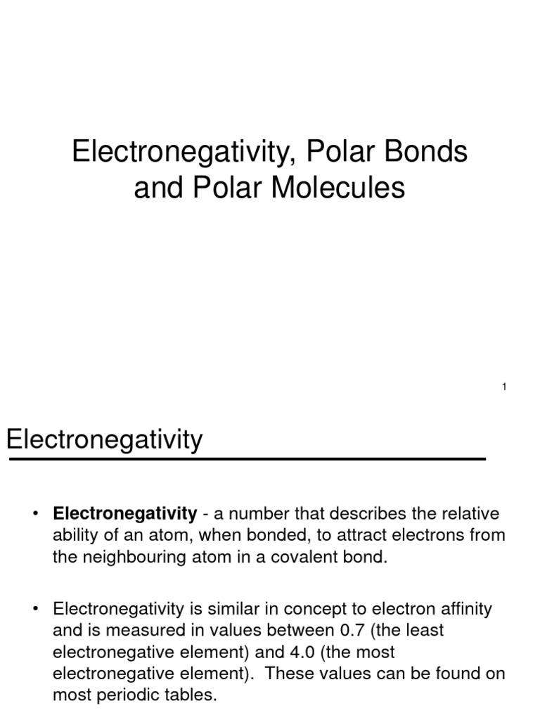 Polar Bonds&Molecules V2 | PDF | Chemical Polarity | Chemical Bond
