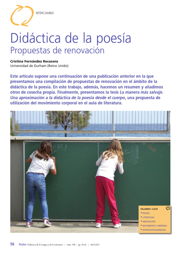 Didáctica de La Poesía | PDF | Poesía | Comunicación humana