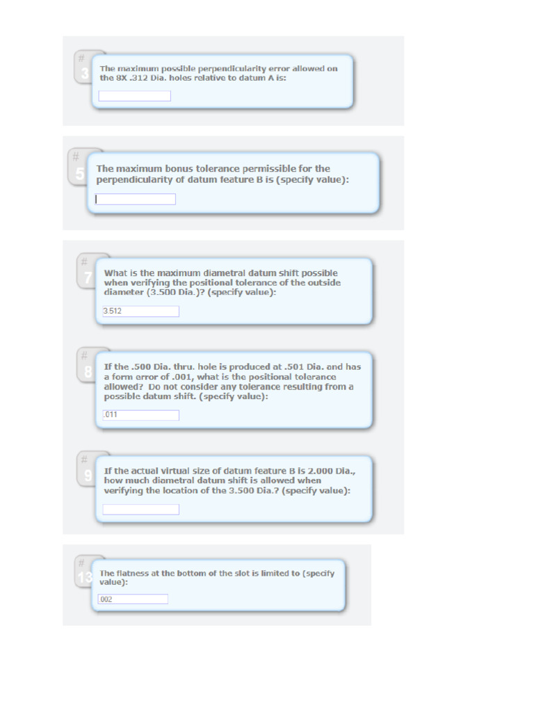 GD&T Questions | PDF