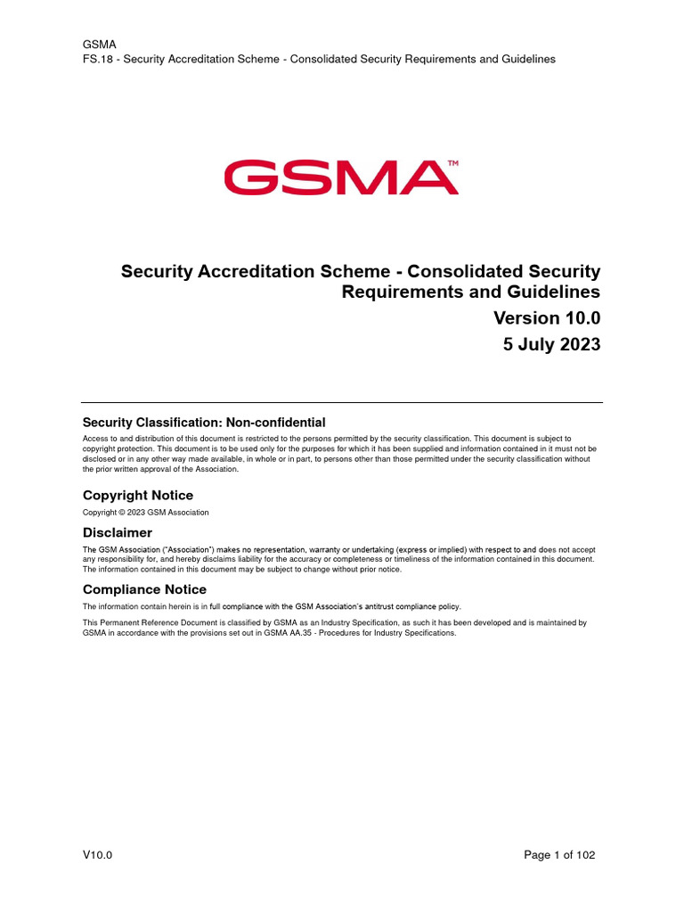 FS.18 SAS Consolidated Security Requirements and Guidelines v10.0 | PDF ...