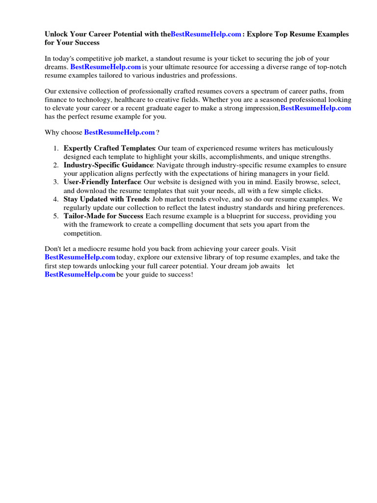 Top Resume Examples for Career Success | PDF