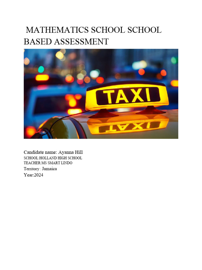 Mathematics Sba | PDF | Community | Transport