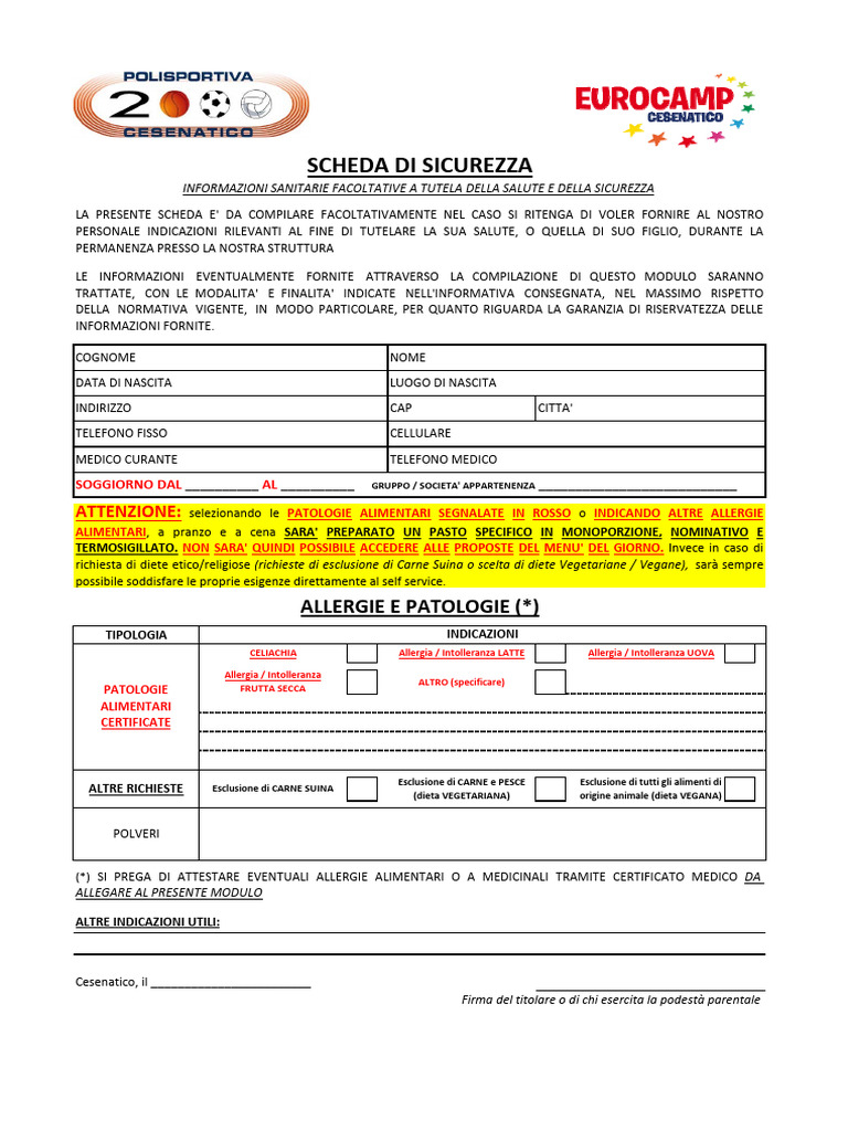 Scheda Sicurezza | PDF