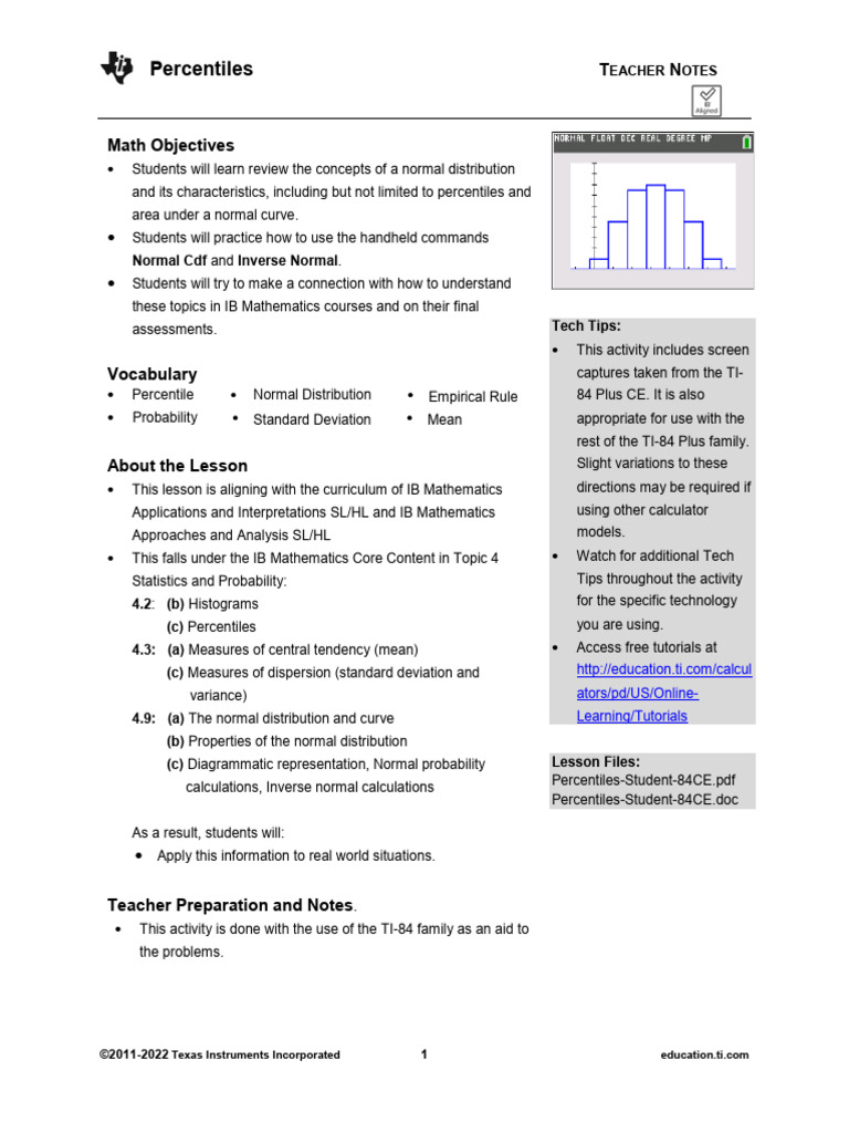 Understanding Percentiles in Statistics | PDF | Normal Distribution ...