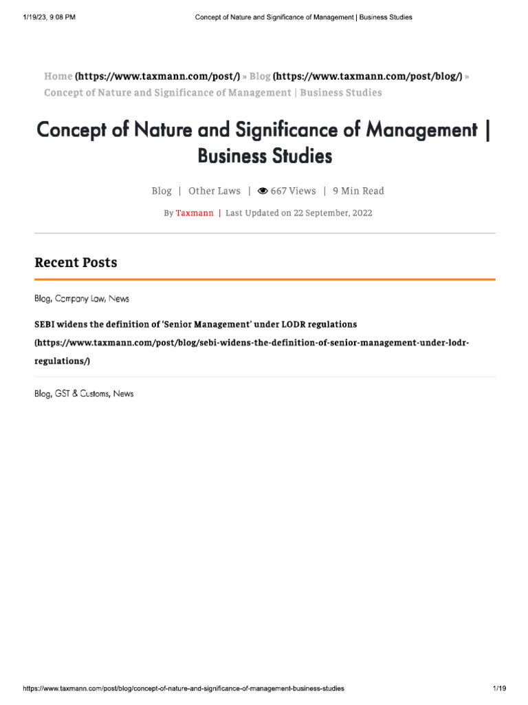 Unit 1 Management | PDF