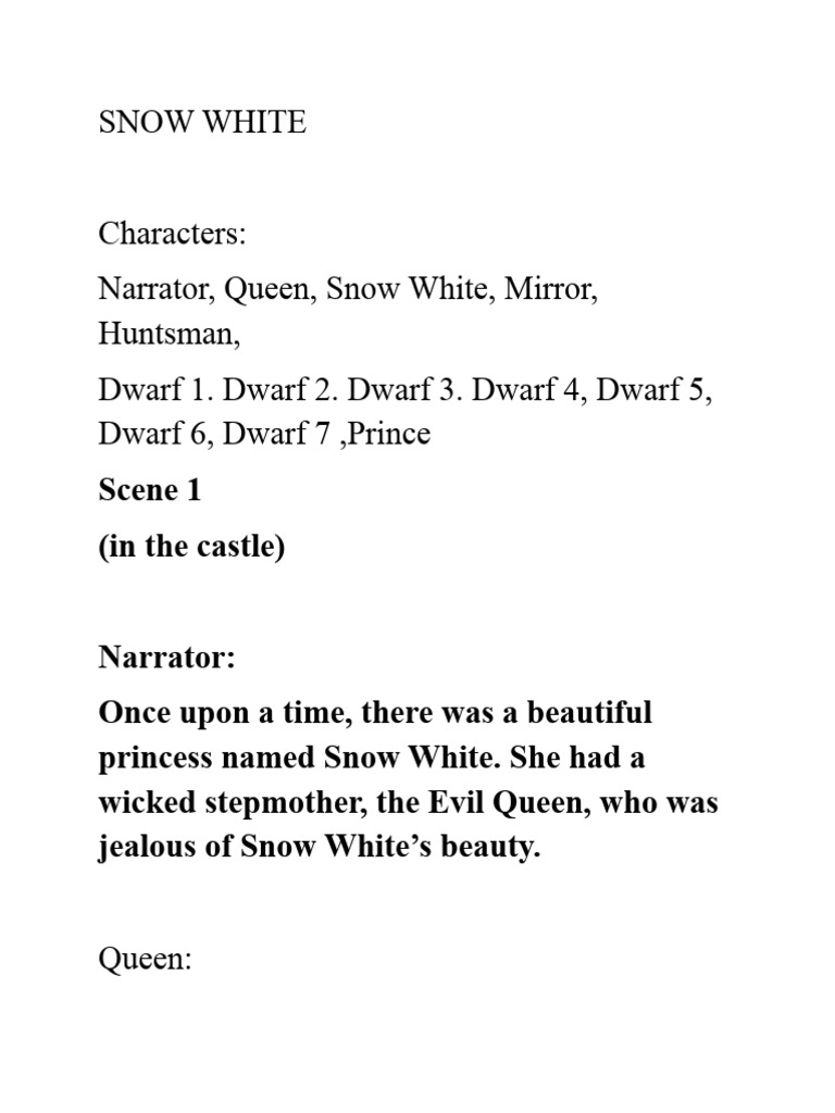 Snow White Group 2 | PDF | Snow White | Fairy Tales