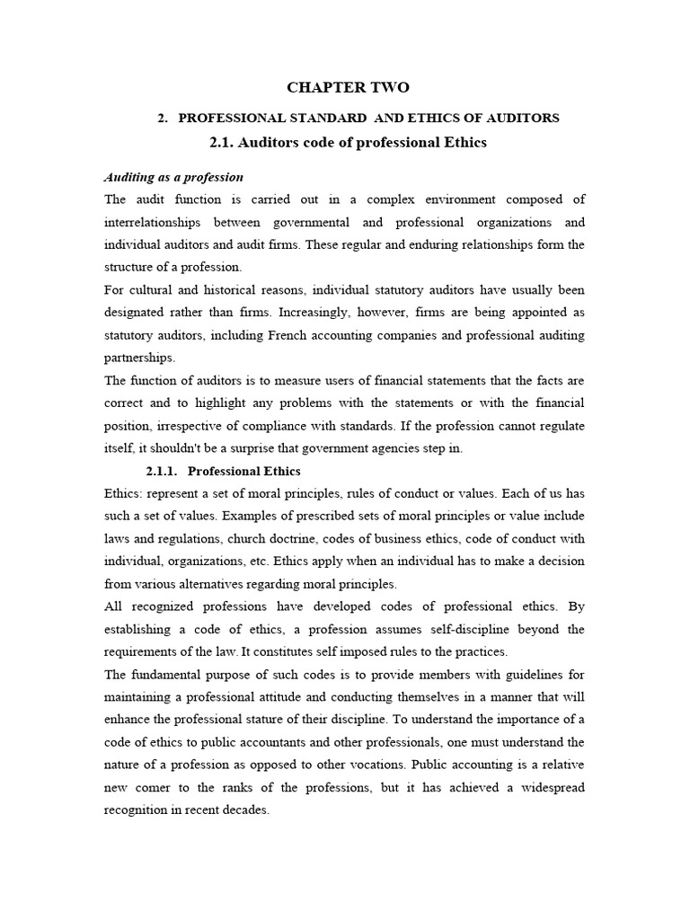 Auditing Chapter2 | PDF | Audit | Profession