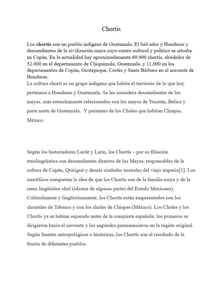 Chortis | PDF | Cultura de las Americas | Pueblos Indígenas de las Américas
