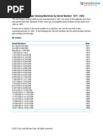 Singer Sewing Machine Serial Numbers | PDF