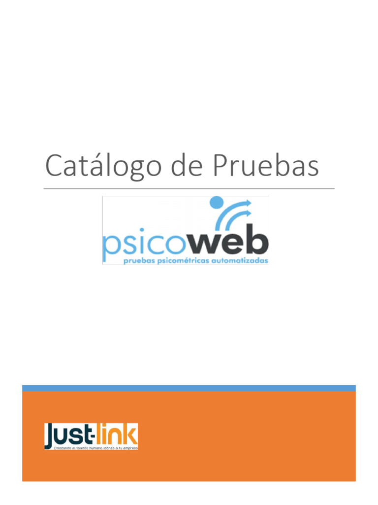 Catálogo de Pruebas Psicoweb | PDF | Inteligencia | Liderazgo