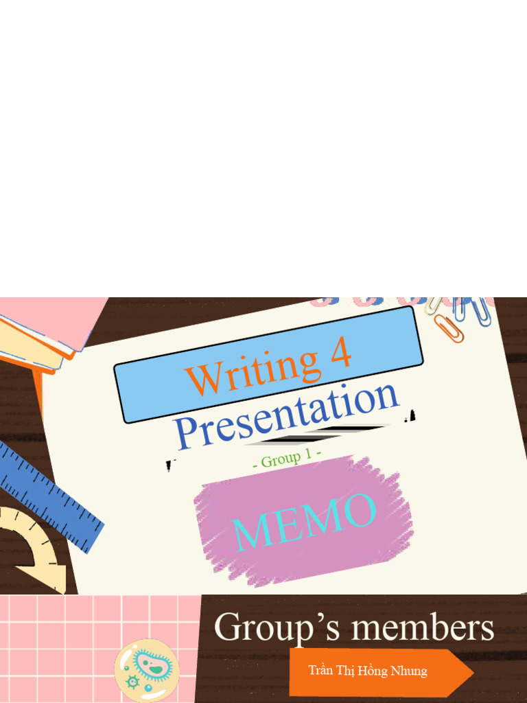 Writing 4 - Memo (Presentation Gr1) | PDF | Memorandum | Human ...