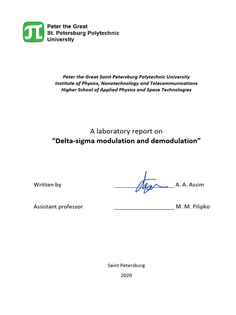 Ara Assim Delta Sigma Modulation Experiment Pdf Signal To Noise