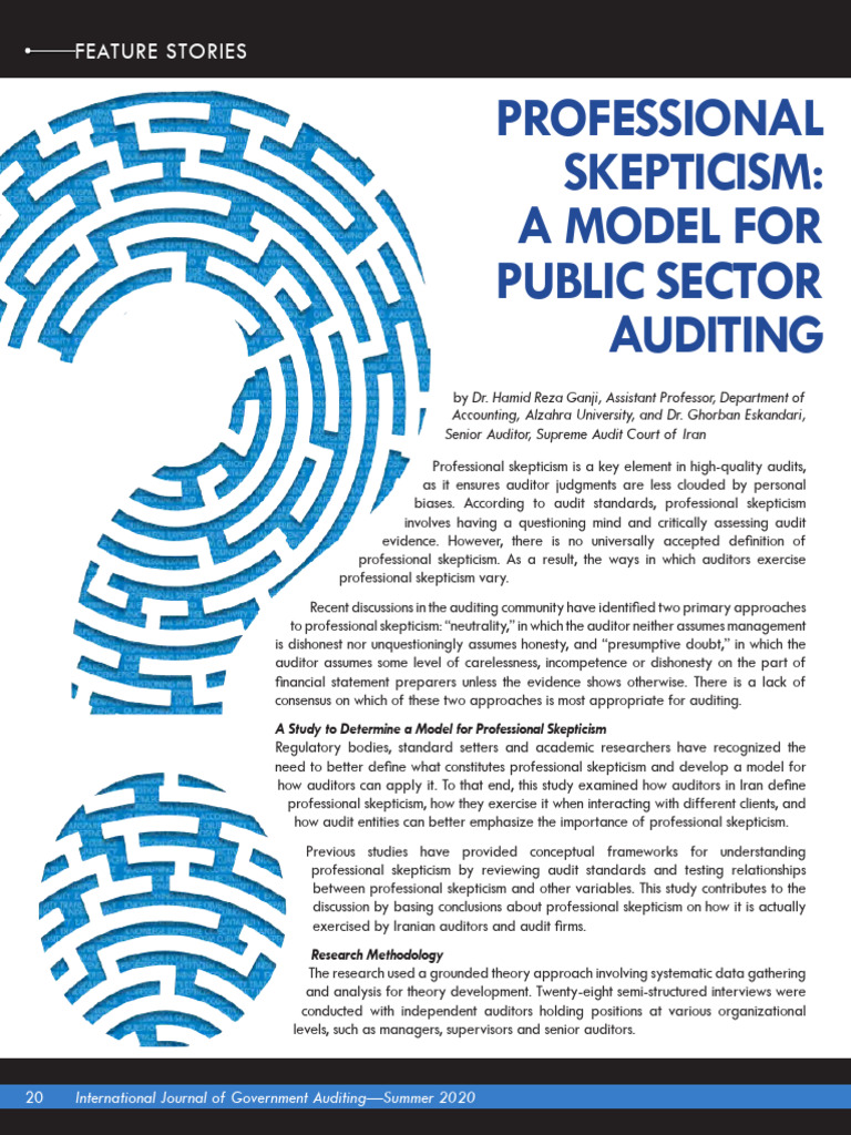 Professional Skepticism: A Model For Public Sector Auditing: Feature Stories | PDF | Audit ...