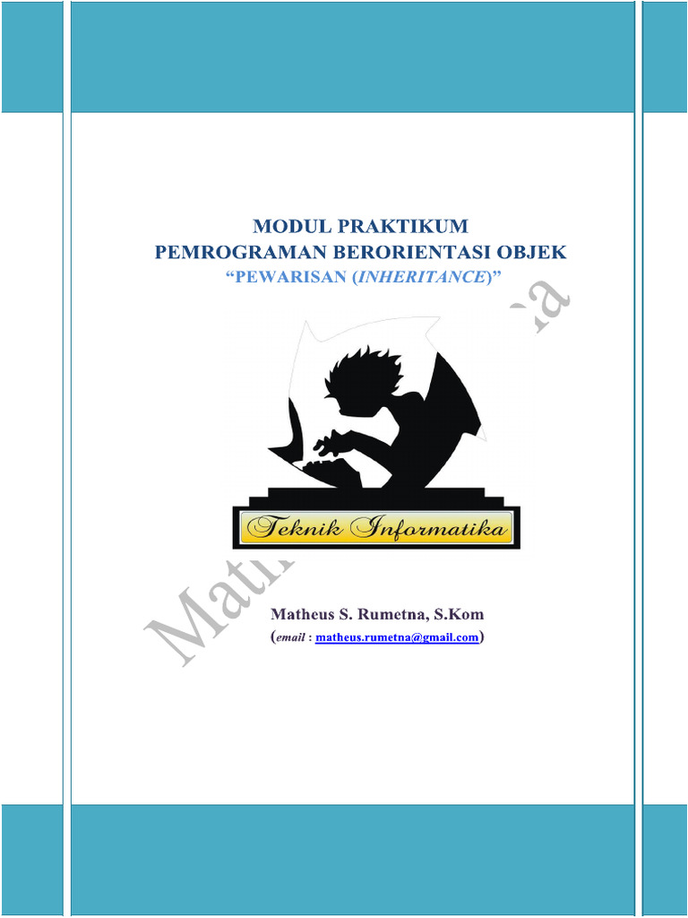 Modul 7 Pemrograman Berorientasi Objek Pewarisan Inheritance | PDF