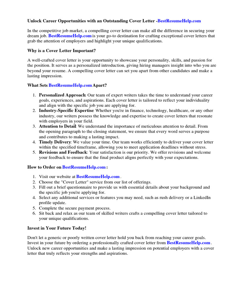 Cover Letter Description of Yourself | PDF | Résumé | Experience