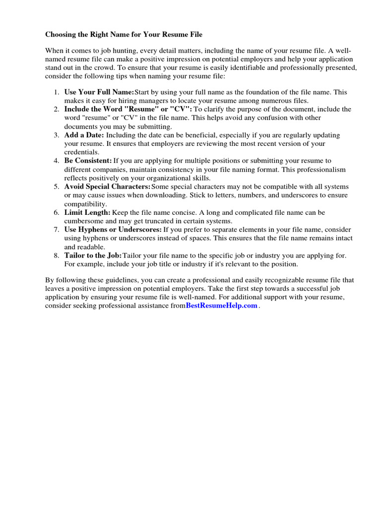 What To Name Resume File | PDF | Résumé | Computer File