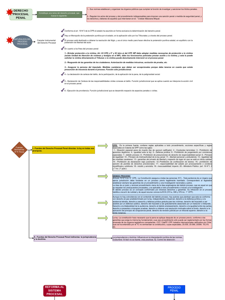 Mapa Conceptual Derecho Procesal Introducción Chile | PDF | Debido al proceso | Ley procesal