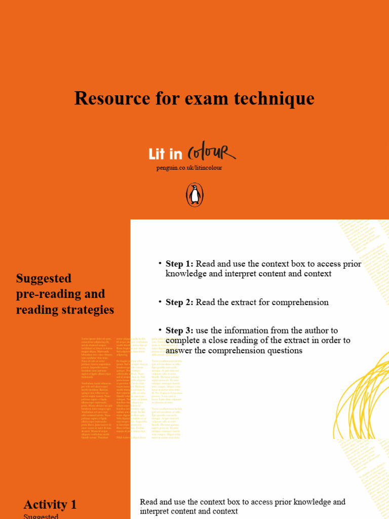 Exam Techniques for Close Reading | PDF | Reading Comprehension ...