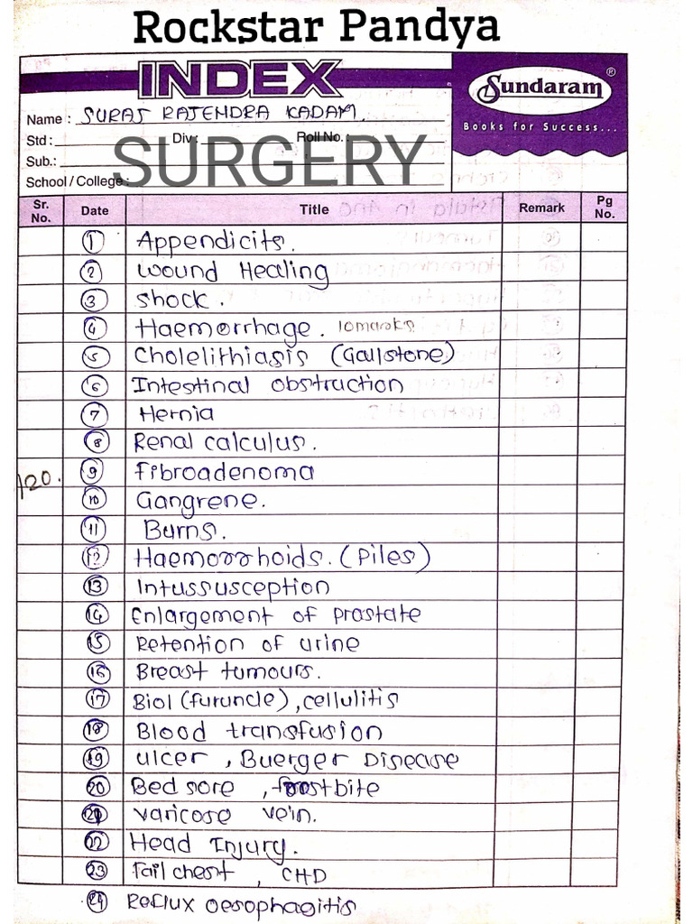 Surgery Notes - (5,10,20 Marks) - 3rd BHMS | PDF