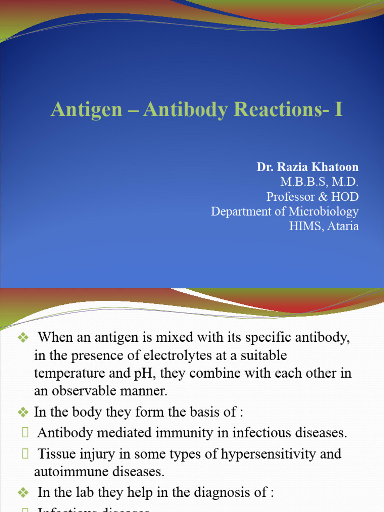 Antigen - Antibody Reactions Part I | PDF | Antibody | Complement System