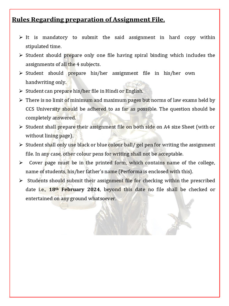 Assignment LLB VI Semester | PDF | Civil Law (Common Law) | Justice