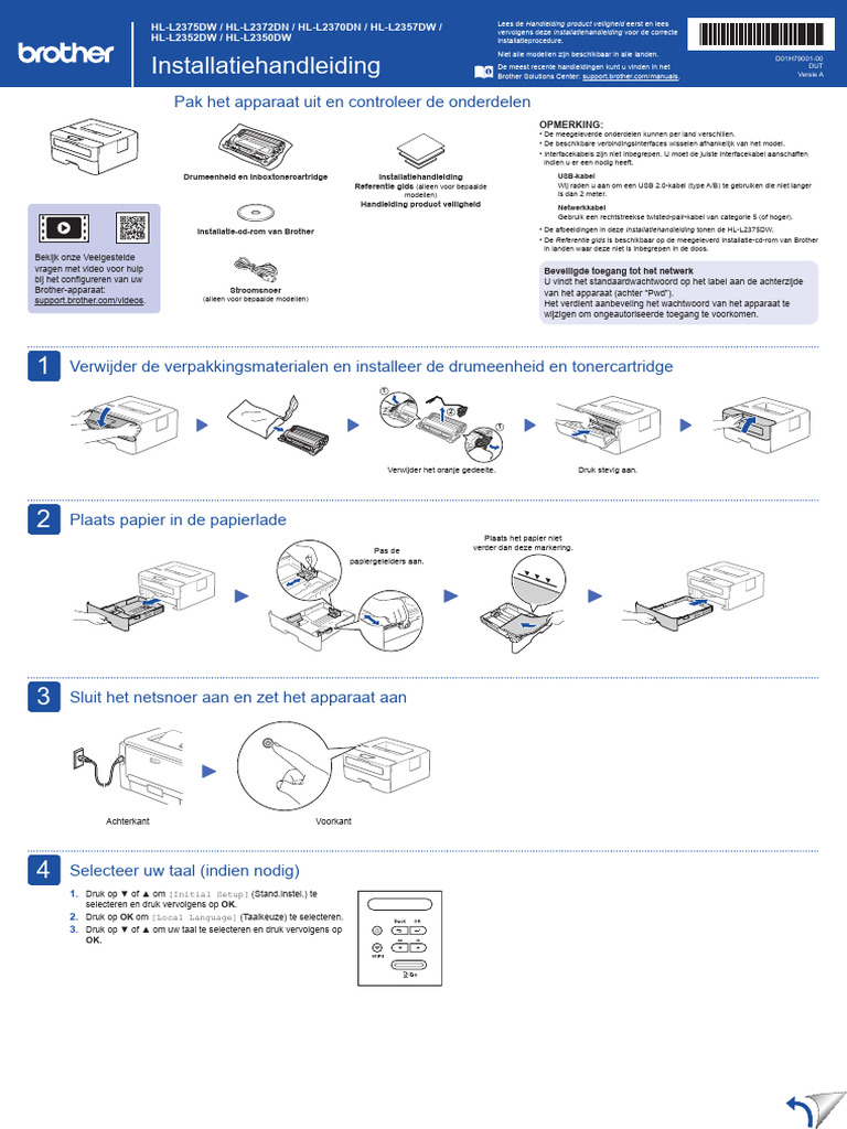 Q1-Quick Setup-Cv - hll2350dw - Dut - QSG - A | PDF