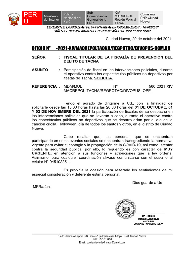 Oficio para Fiscalia | PDF | Gobierno | Seguridad nacional