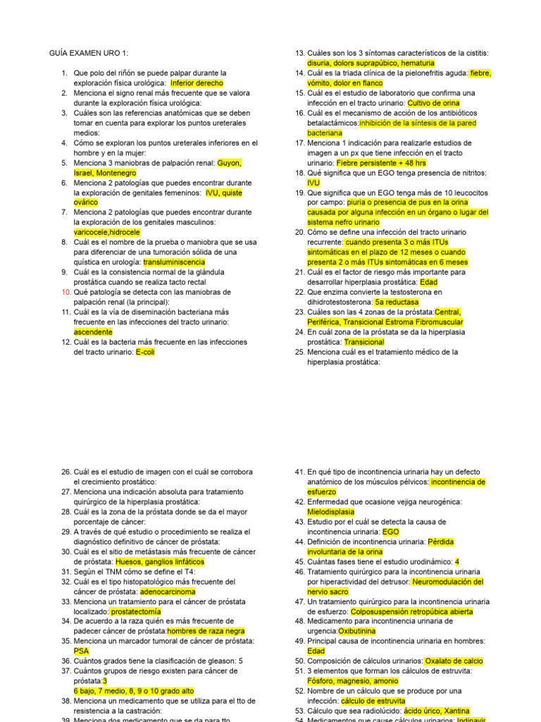 Guía Uro 1 (1) | PDF | Cancer de prostata | Medicina