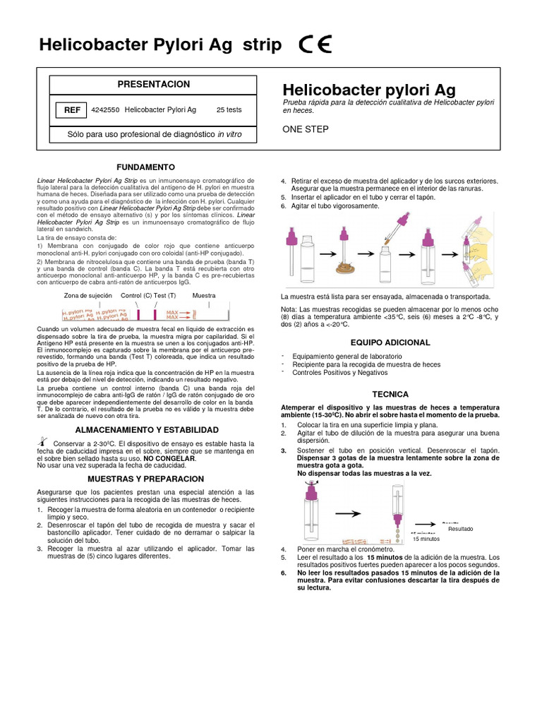 H PYLORI AG EN HECES TIRA | PDF | Anticuerpo | Medicina