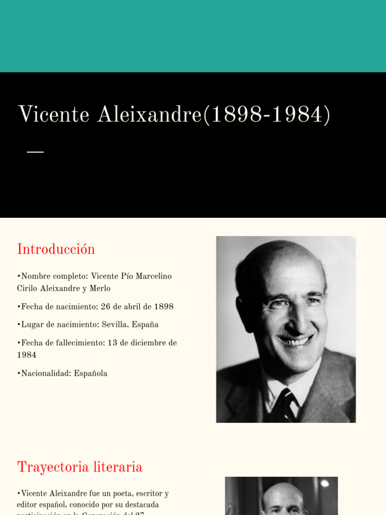 Vicente Aleixandre(1898 1984) 1 | PDF