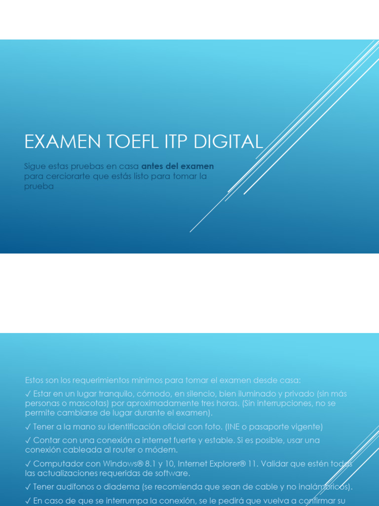 TOEFL DIG at Home Check v2 | PDF | Software | Informática