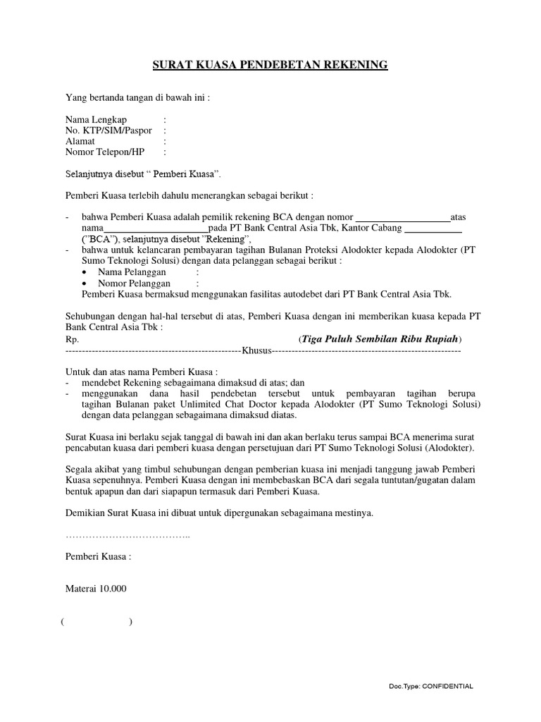 Form SKDR BCA Telemedicine | PDF | Bisnis | Hukum