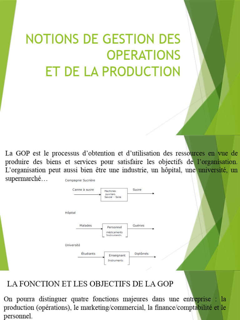 Notions de Gestion Des Operations | PDF