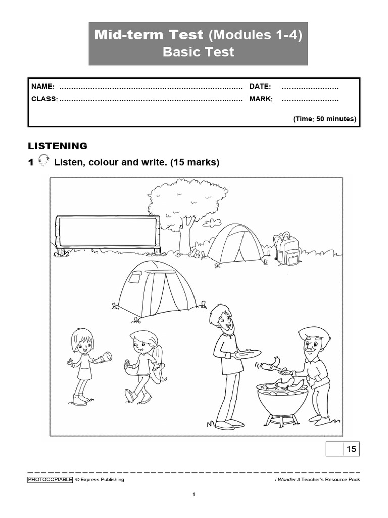 i Wonder 3 Mid-term Test | PDF